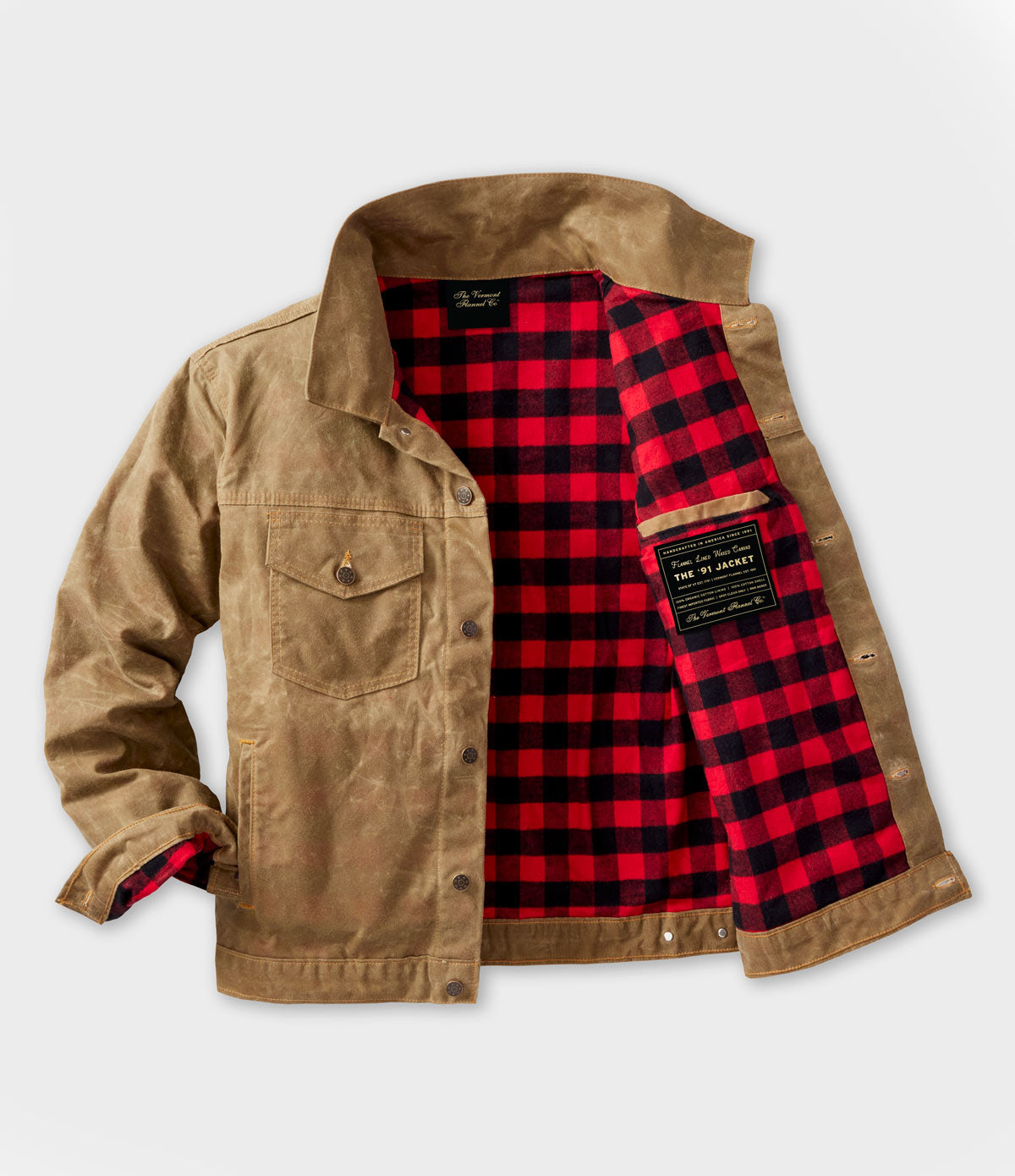 Field Tan '91 Flannel Lined Waxed Canvas Jacket – Vermont Flannel