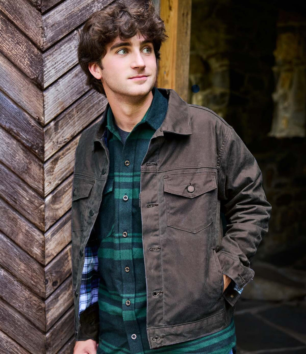 Deep Brown '91 Flannel Lined Waxed Canvas Jacket – Vermont Flannel