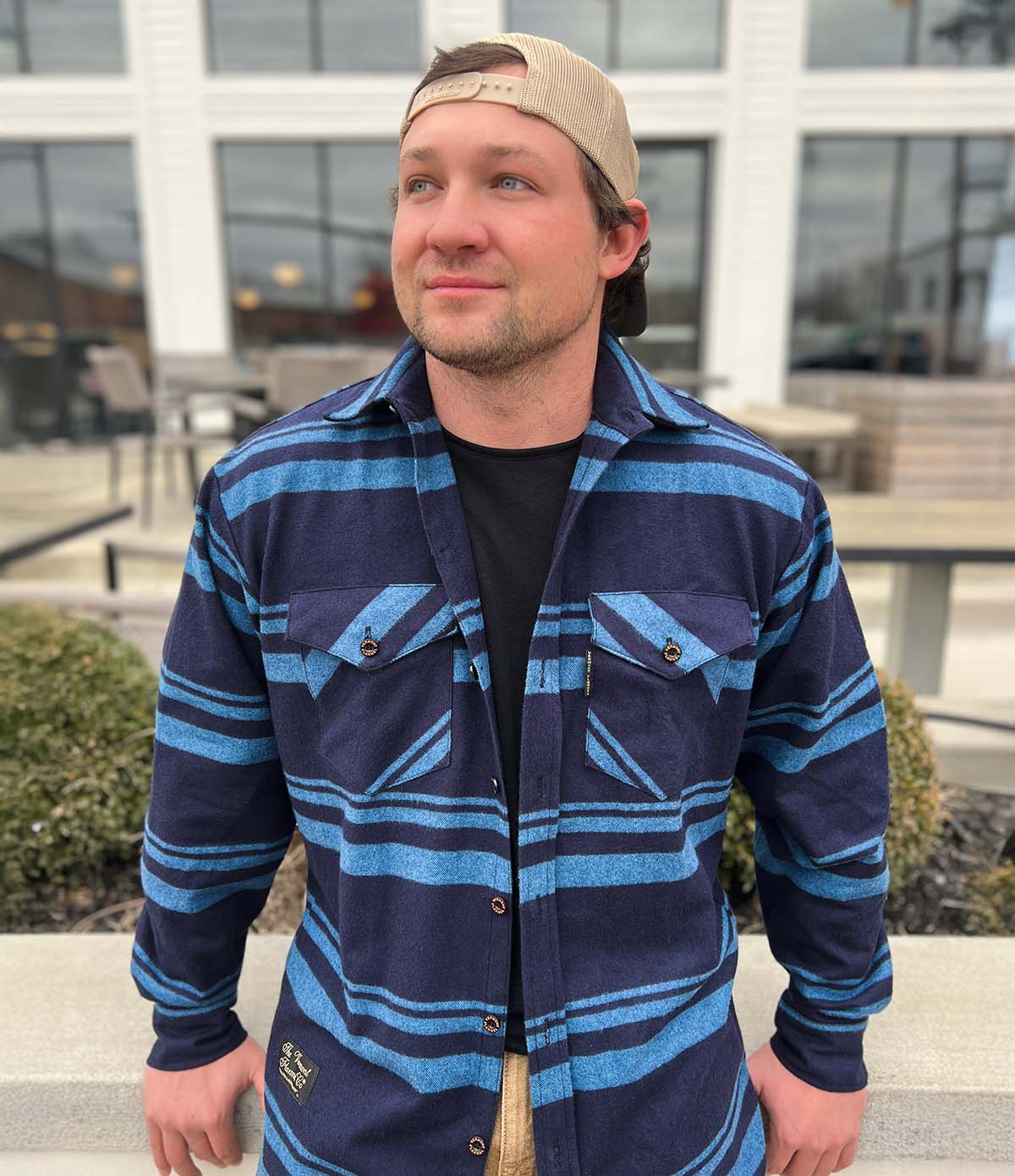 Men's Classic Flannel Shirt - Mansfield Stripe Blue – Vermont Flannel