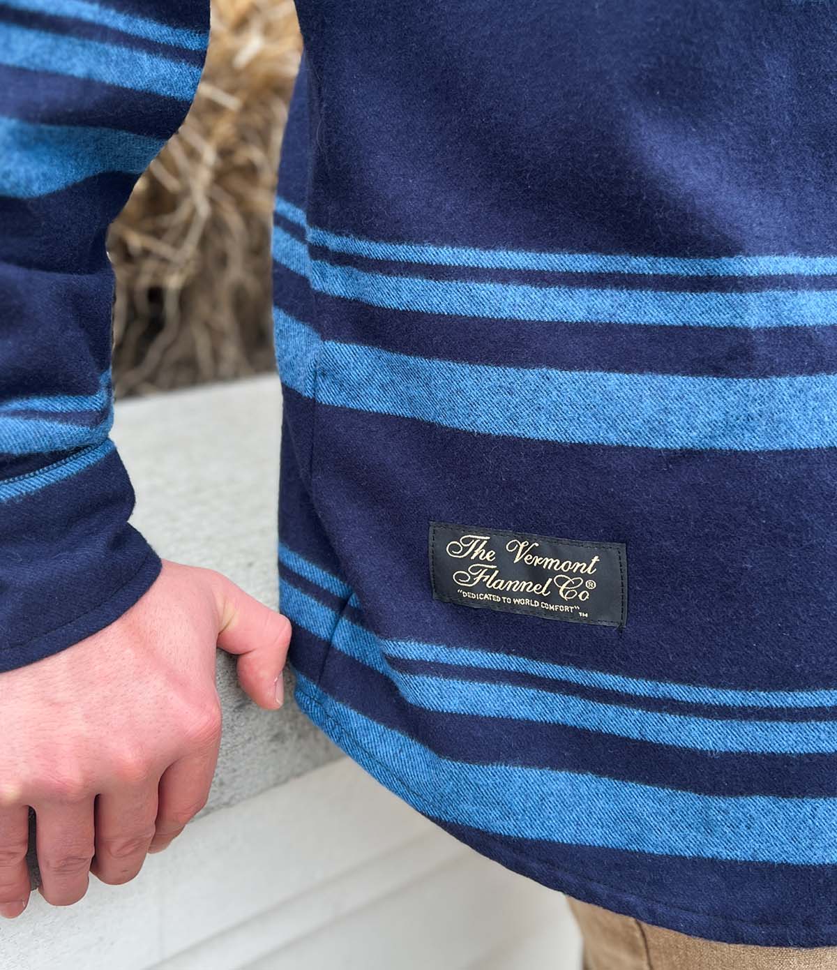 Men's Classic Flannel Shirt - Mansfield Stripe Blue – Vermont Flannel