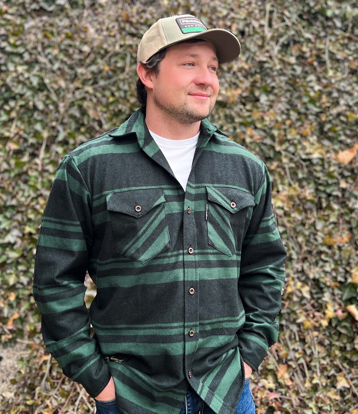 Men's Classic Flannel Shirt - Mansfield Stripe Green – Vermont Flannel
