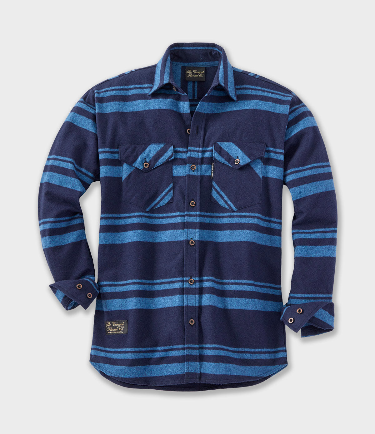 Men's Classic Flannel Shirt - Mansfield Stripe Blue – The Vermont ...