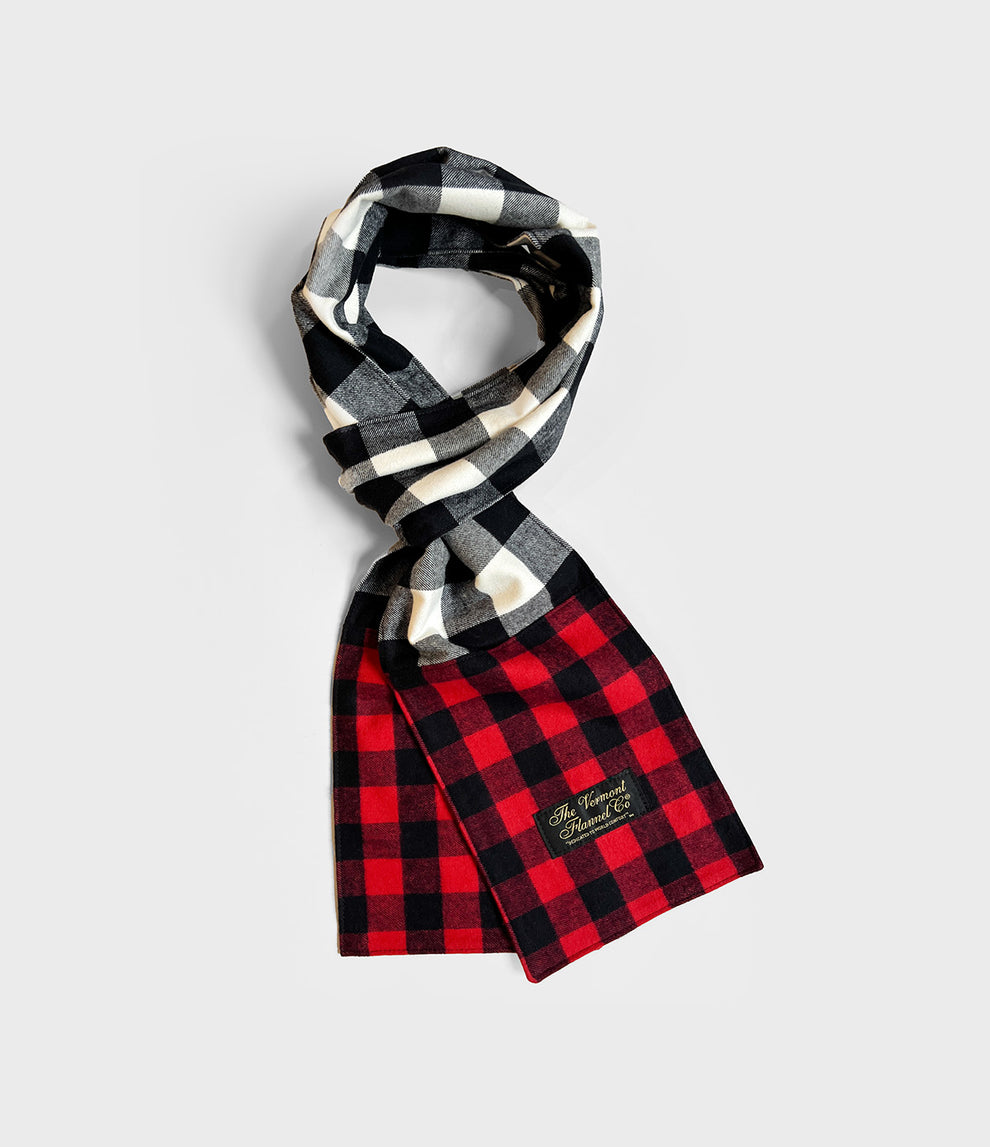 Pattern Block Scarf – Upcountry Check / Red Buffalo | Organic Flannel ...