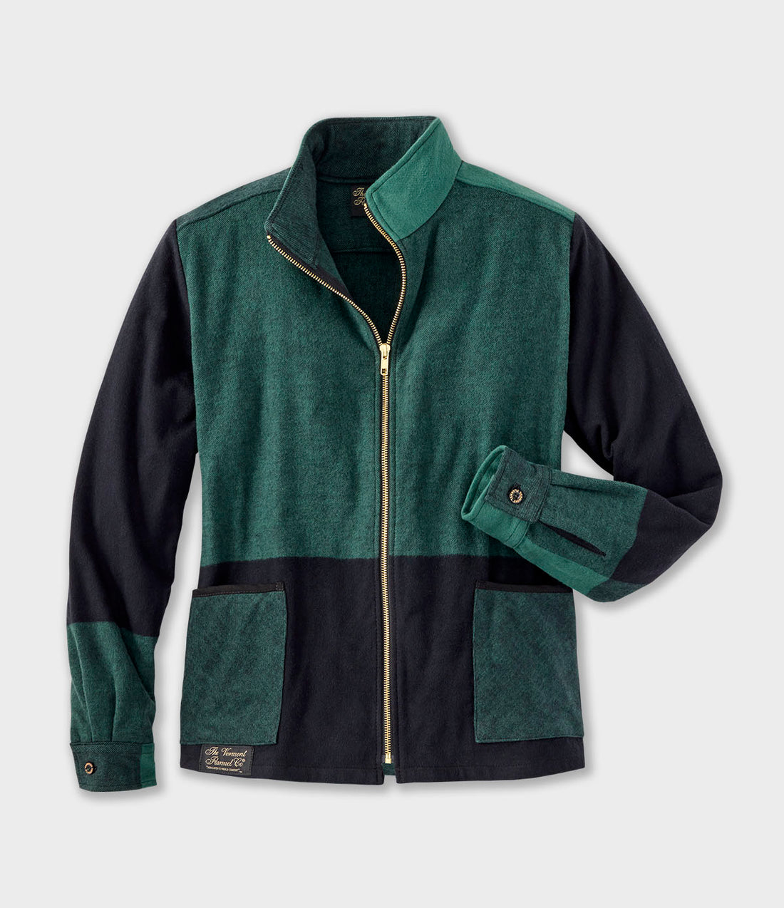 Women's Flannel Zip Jacket - Evergreen - Vermont Flannel