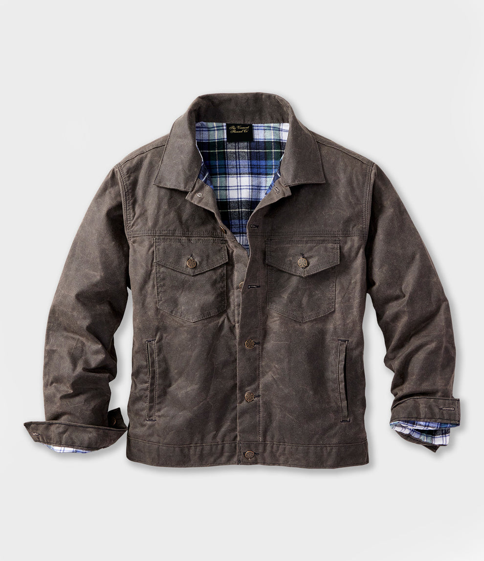 Deep Brown '91 Flannel Lined Waxed Canvas Jacket – Vermont Flannel