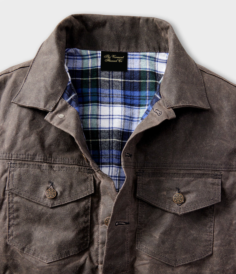Deep Brown '91 Flannel Lined Waxed Canvas Jacket – Vermont Flannel